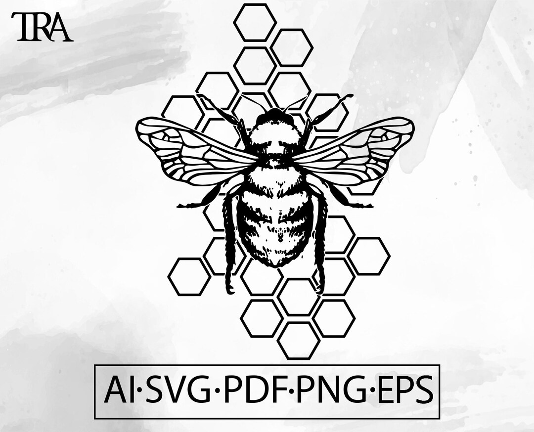 Queen Bee Geometric SVG Bumble Honeycomb Boho Goth Bee Crown Tattoo Ink ...