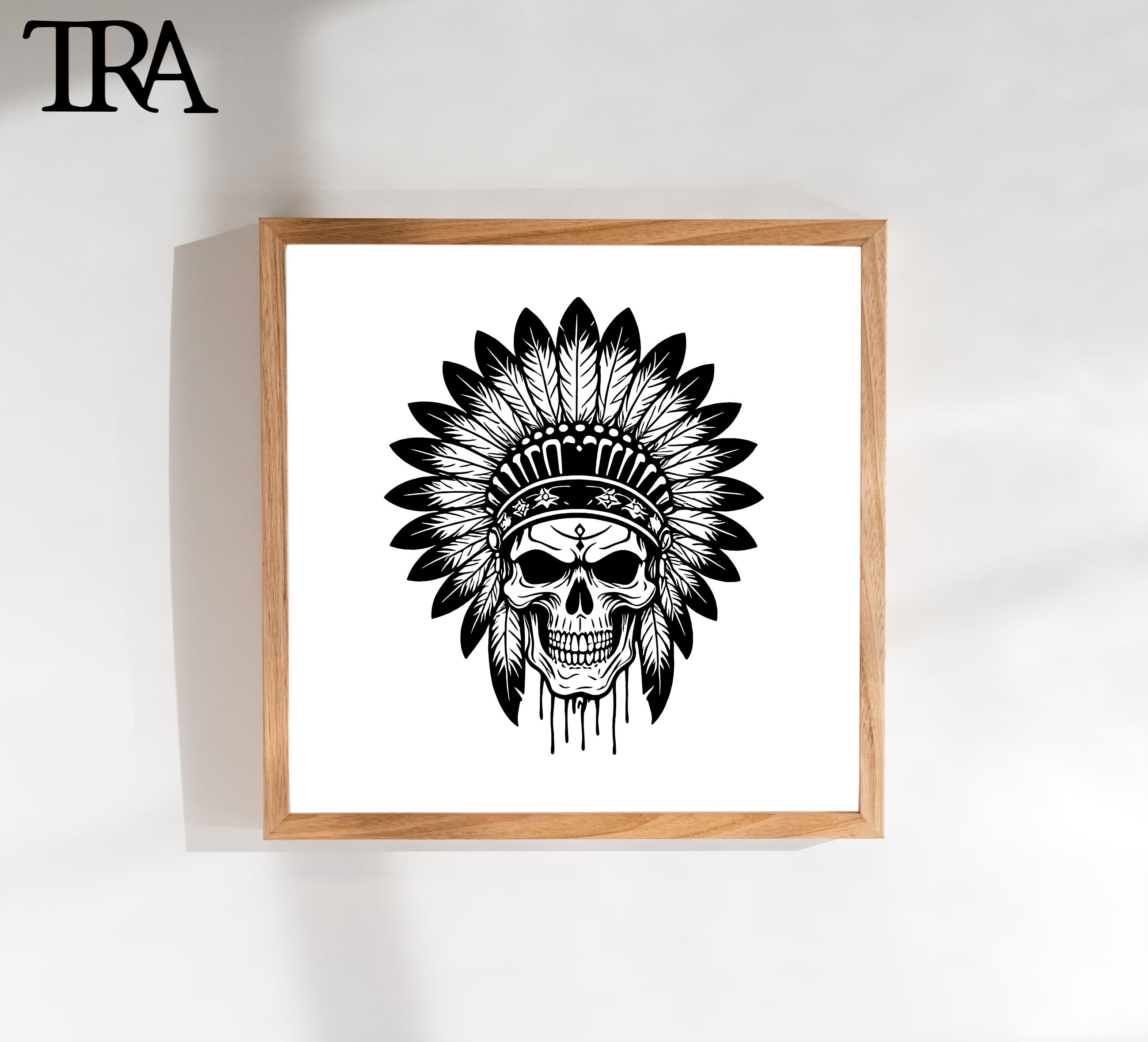 Chief Skull SVG Native American Skeleton Warrior Indian Chief Boho ...