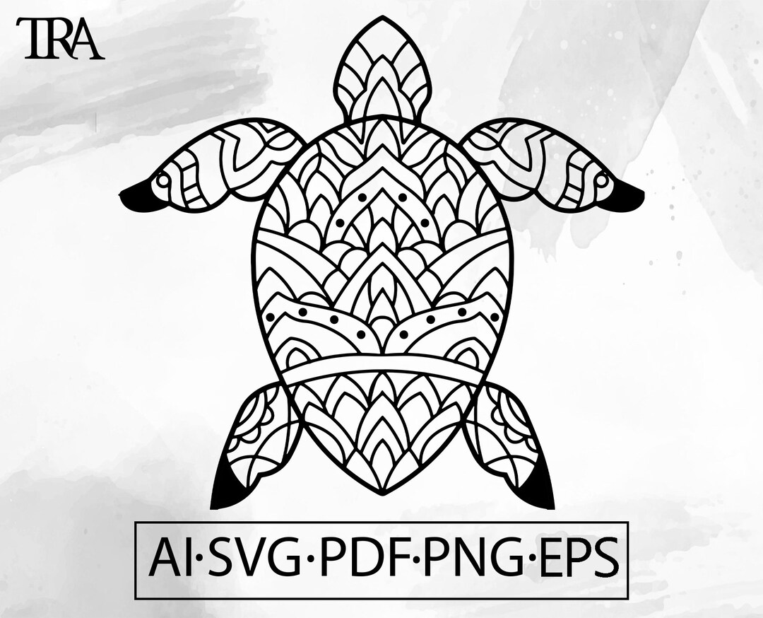 Zentangle Turtle SVG Sea Turtle Mandala Tribal Turtle Ocean T Shirt Svg ...