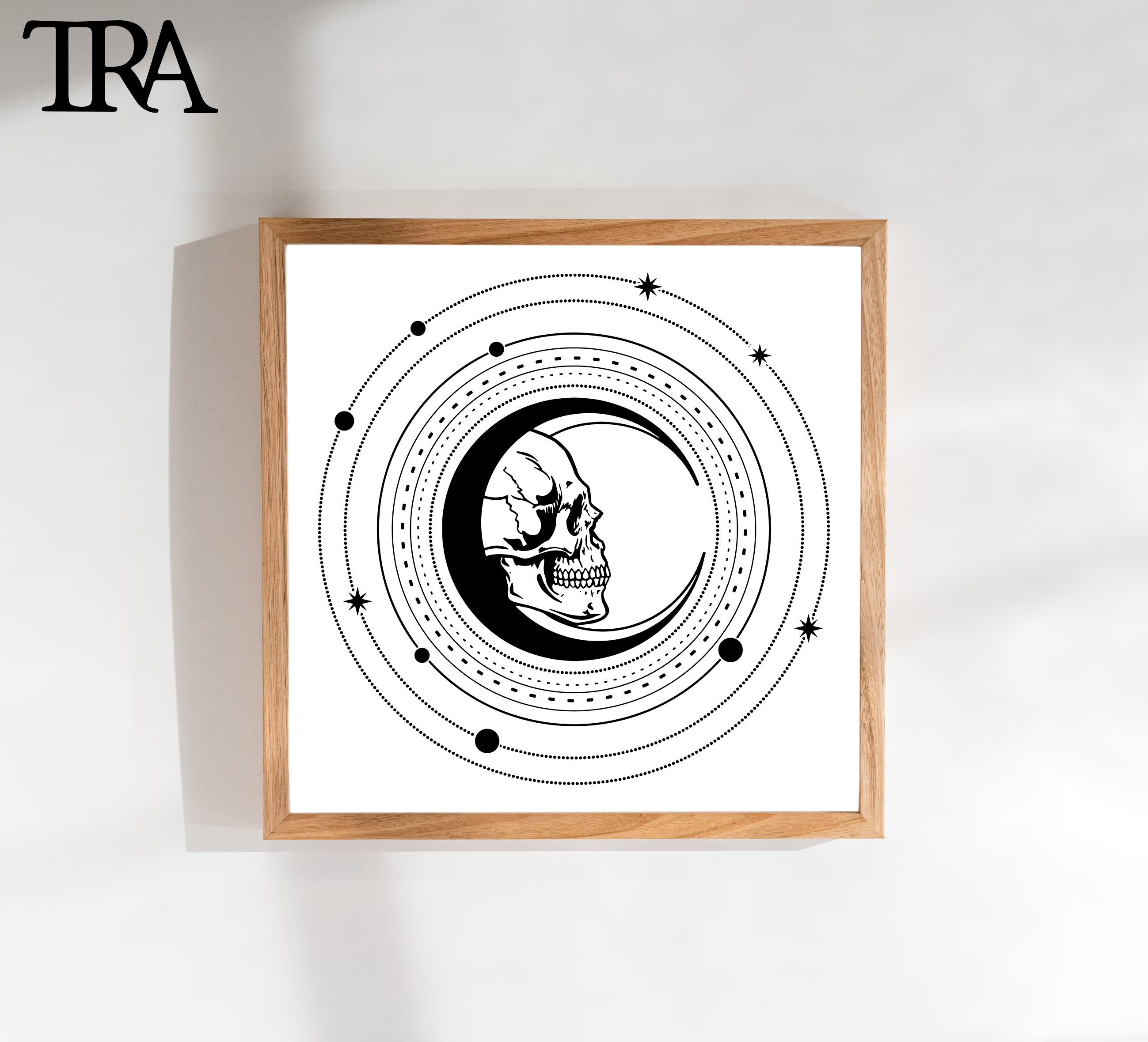 Skull Moon Geo SVG Goth Gothic Flash Tattoo Ink Celestial Witchy ...