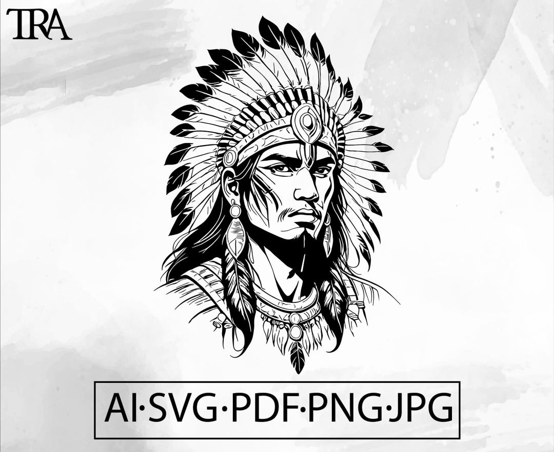 American Indian Warrior SVG American Indian Tribal Native Chief Boho ...