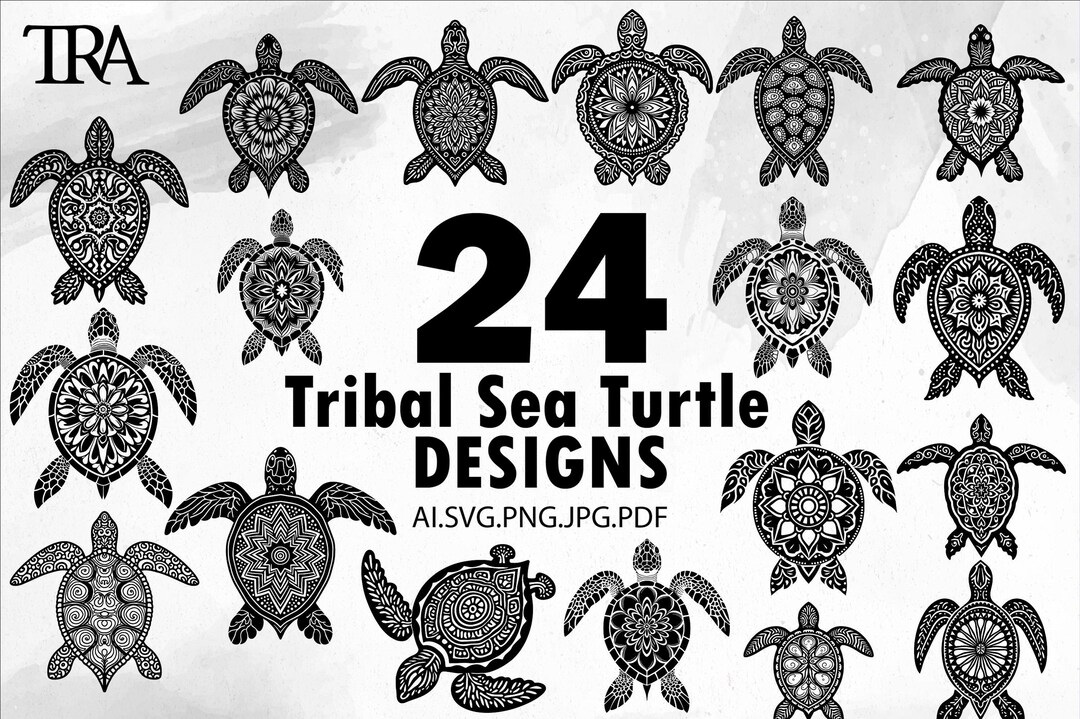 Tribal Sea Turtle Boho Bundle SVG Hawaiian Tribal Turtle Ocean T Shirt ...