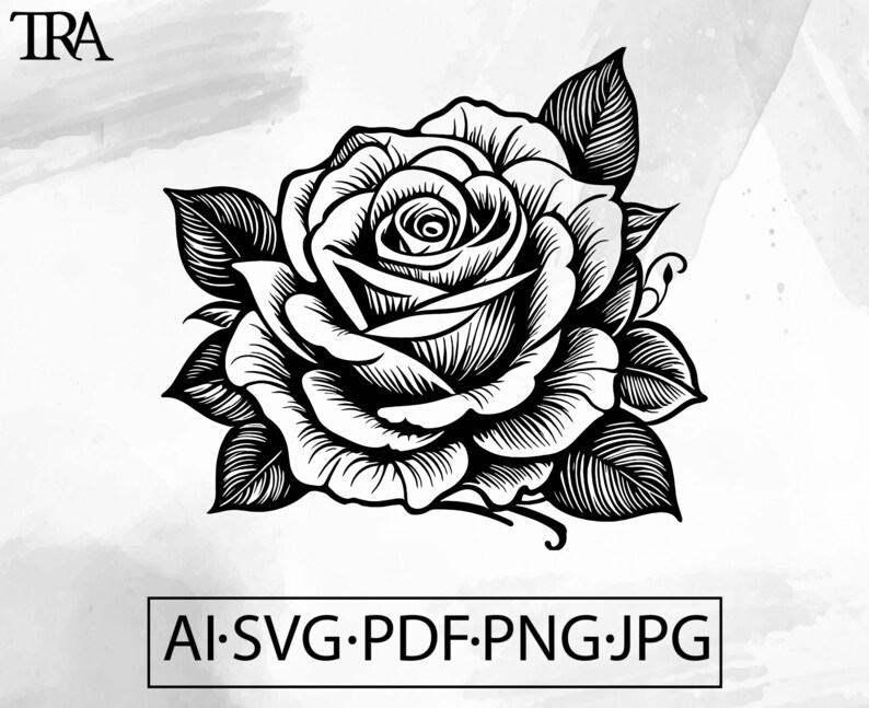 Rose SVG Botanical Roses Bouquet Wildflowers Boho Flowers Flower Rose ...