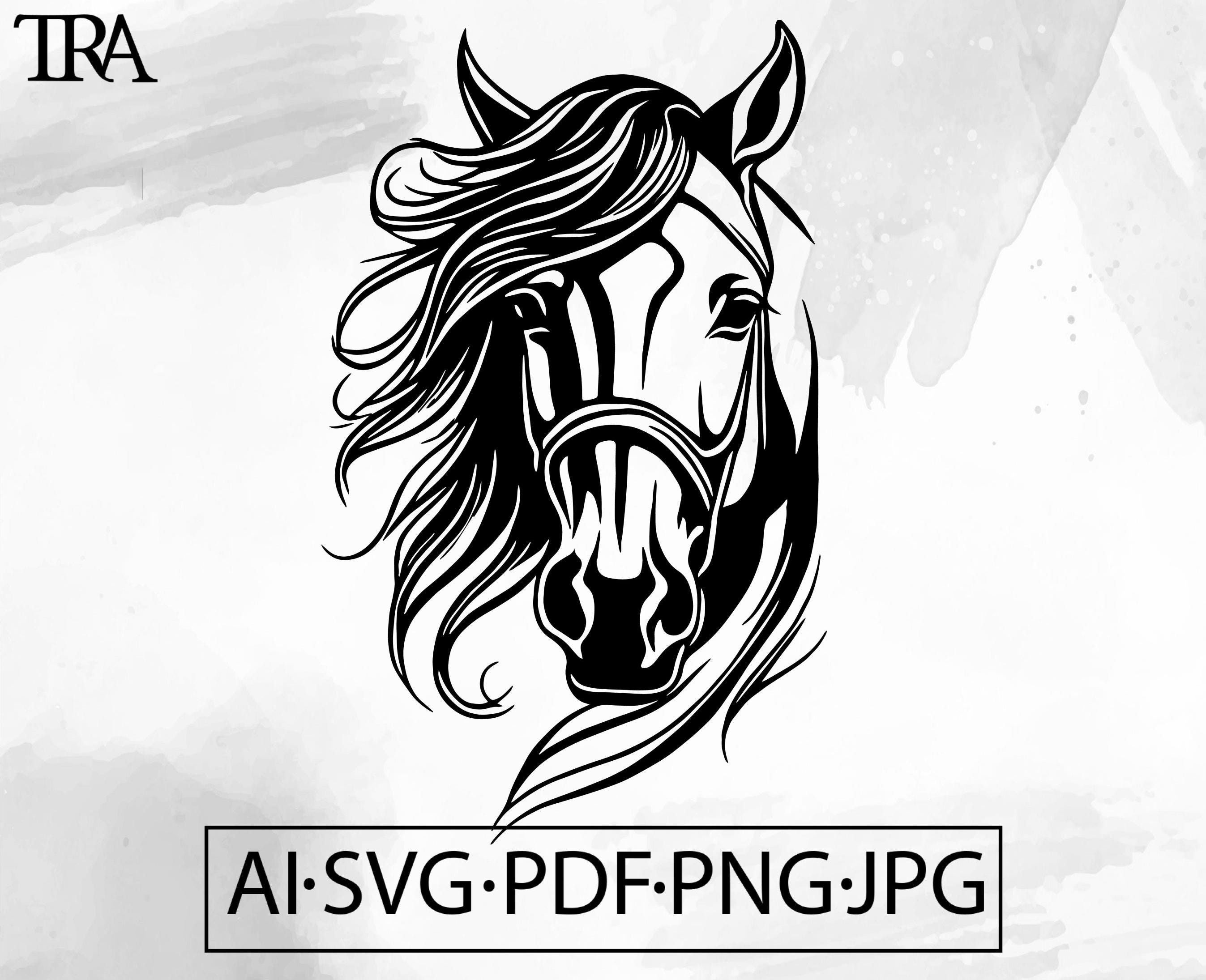 Horse SVG Wildlife Boho Forest Animal Wilderness Western Instant ...