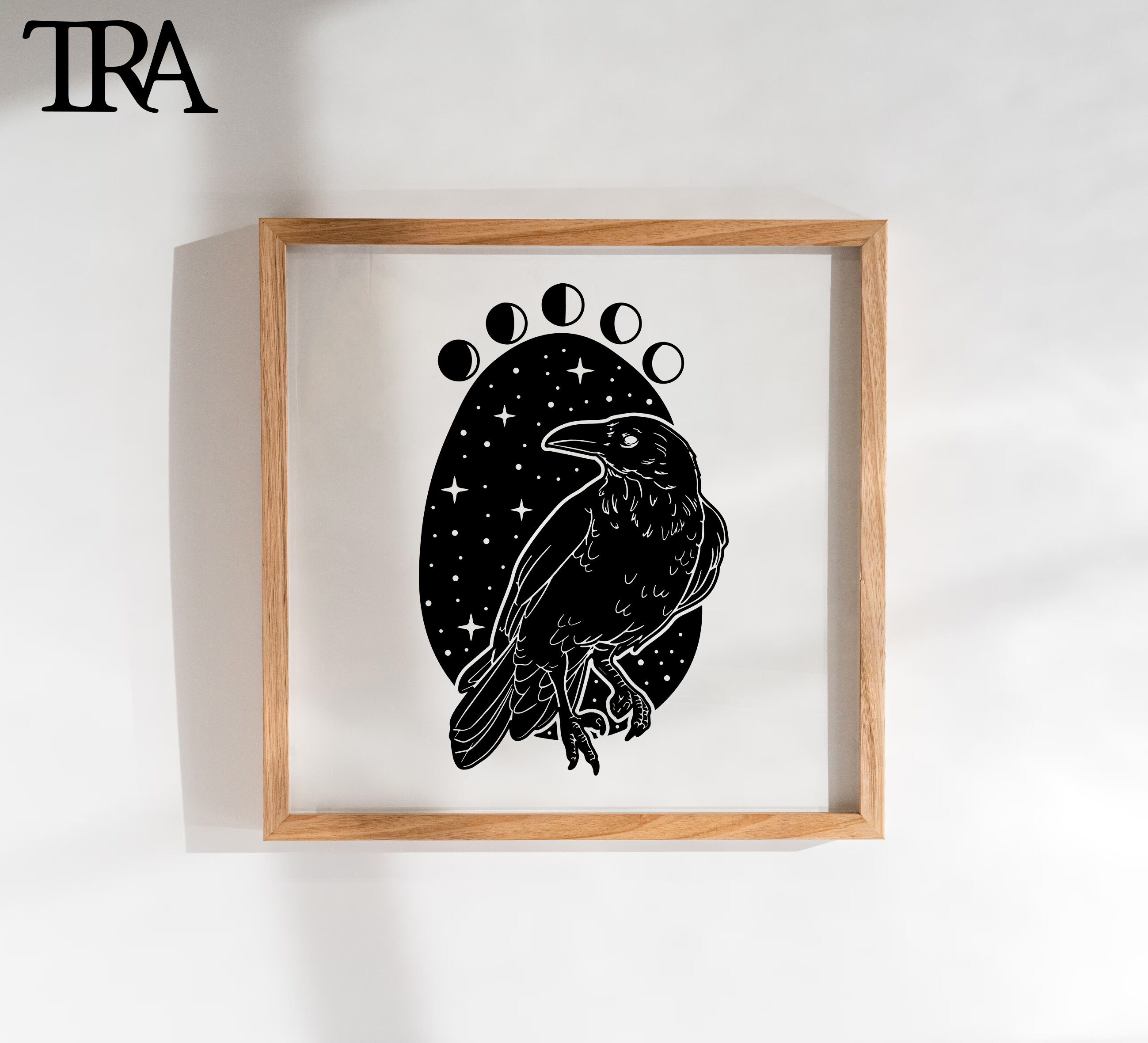 Raven Moon Phase SVG Crow Witchy Celestial Witch Mystical Magic ...