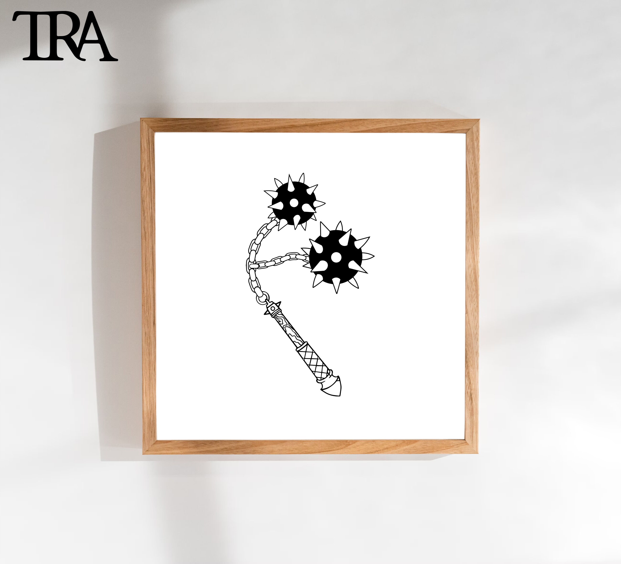 Mace SVG Flail Flash Tattoo Medieval Weapon Mystical Goth Witchy ...