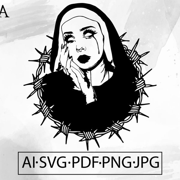 Goth Nun Svg - Etsy