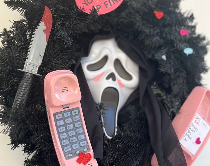 Scream Ghostface Horror Decor Door Wreath Halloween - Etsy