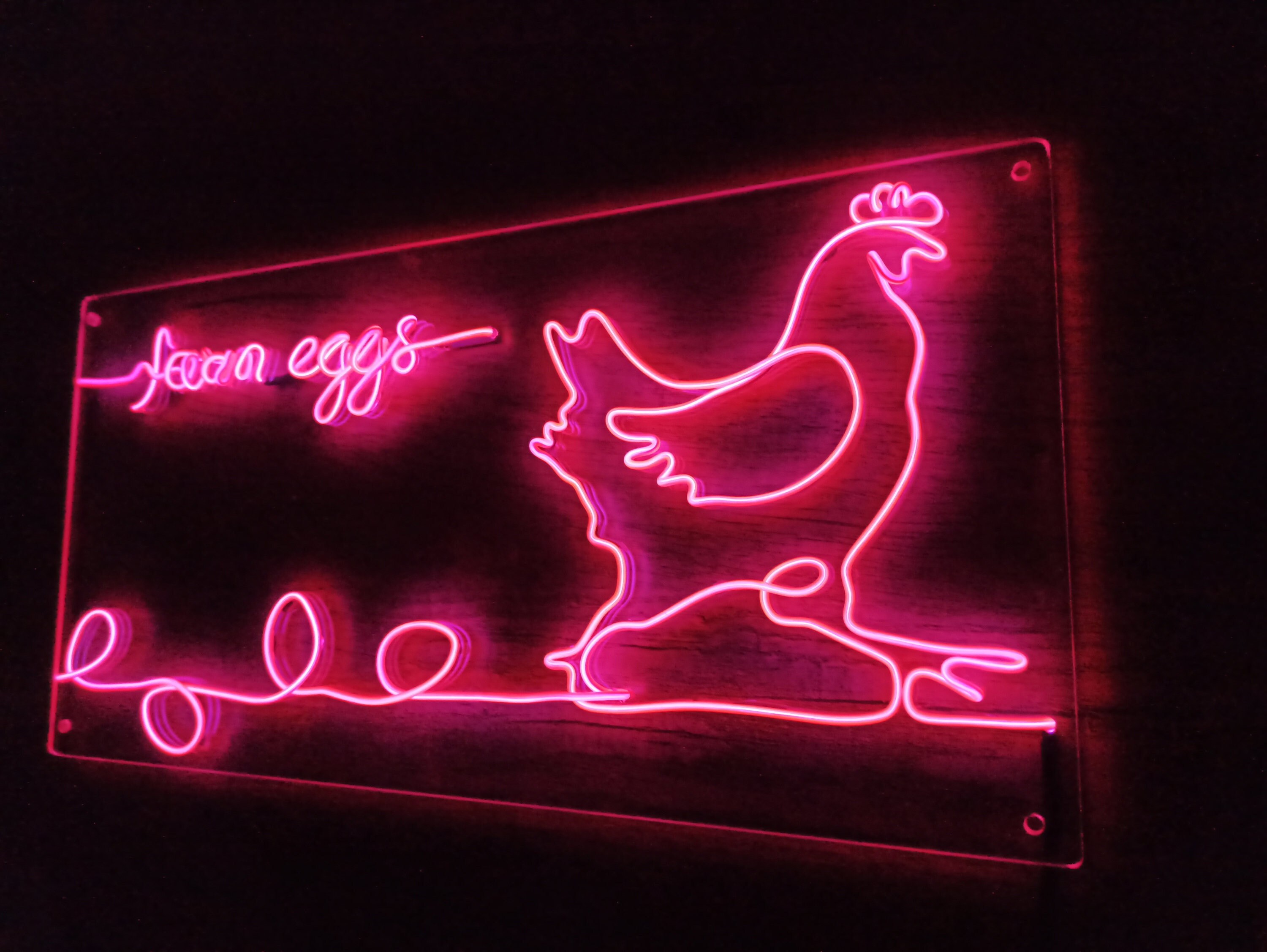 Hen Chicken Farm Eggs Neon Sign, Theme Handmade EL Wire Neon Light Sign ...