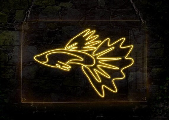 Cute Guppy Fish Pet Mascot Neon Sign Animal Theme Handmade EL - Etsy