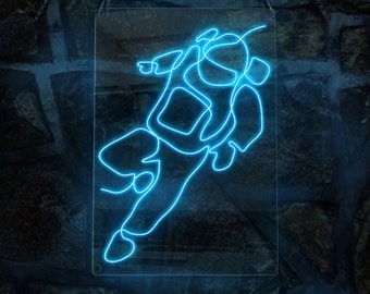 A Cup of Coffee Line Art Neon Sign, Handmade EL Wire Neon Light Sign ...