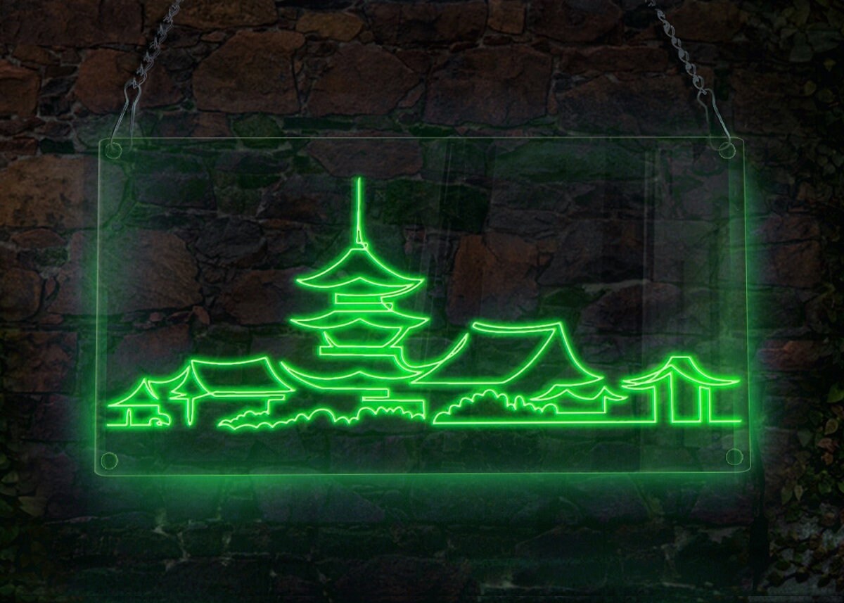Japanese Buddhist Temple Neon Sign, Theme Handmade EL Wire Neon Light ...