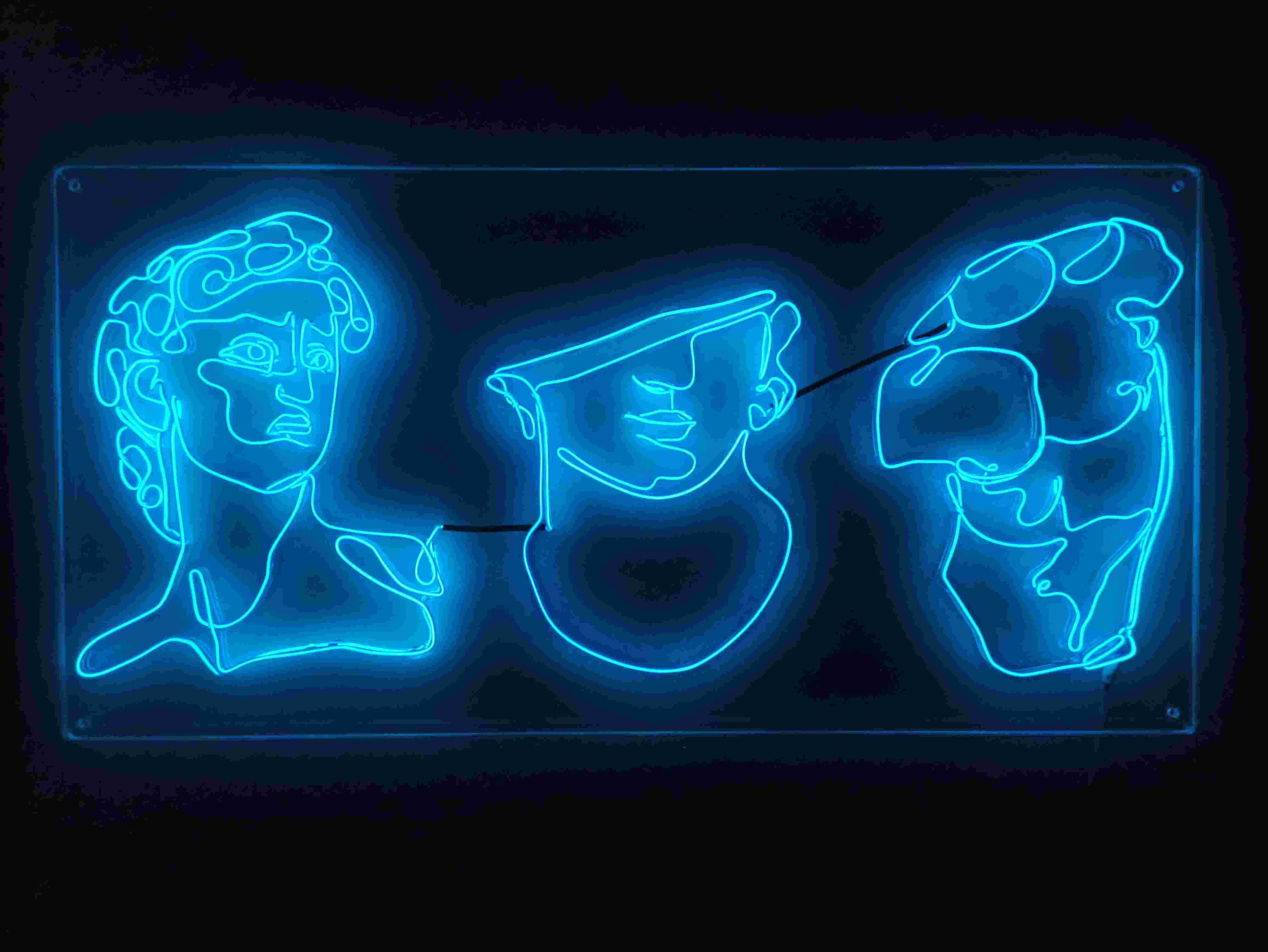 Ancient Greek Sculptures EL Wire Neon Light, Greece Mythology Statues ...