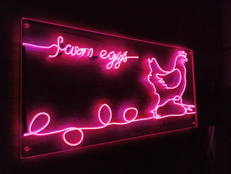 Hen Chicken Farm Eggs Neon Sign, Theme Handmade EL Wire Neon Light Sign ...