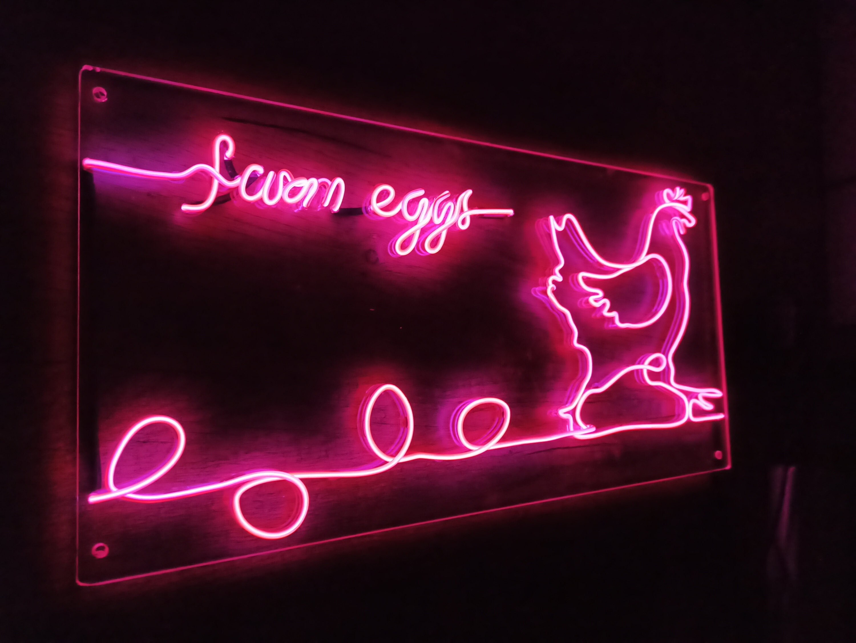 Hen Chicken Farm Eggs Neon Sign, Theme Handmade EL Wire Neon Light Sign ...