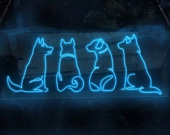 Dog Outline Neon Sign - Etsy