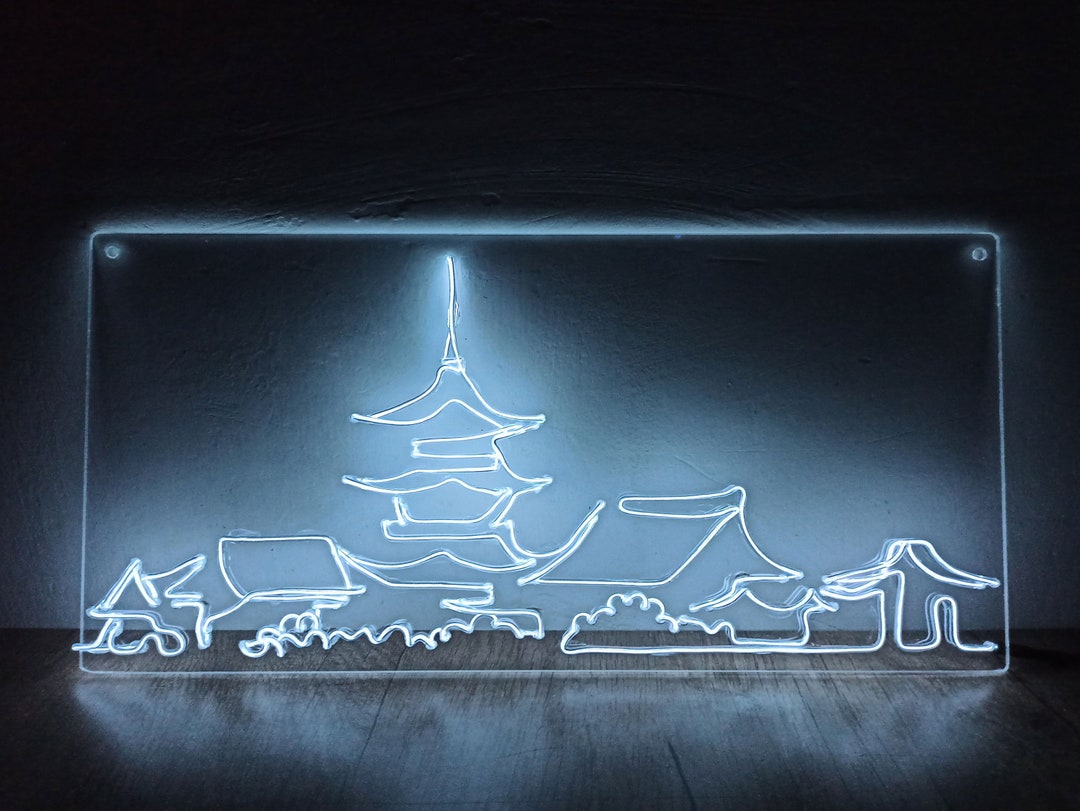 Japanese Buddhist Temple Neon Sign, Theme Handmade EL Wire Neon Light ...