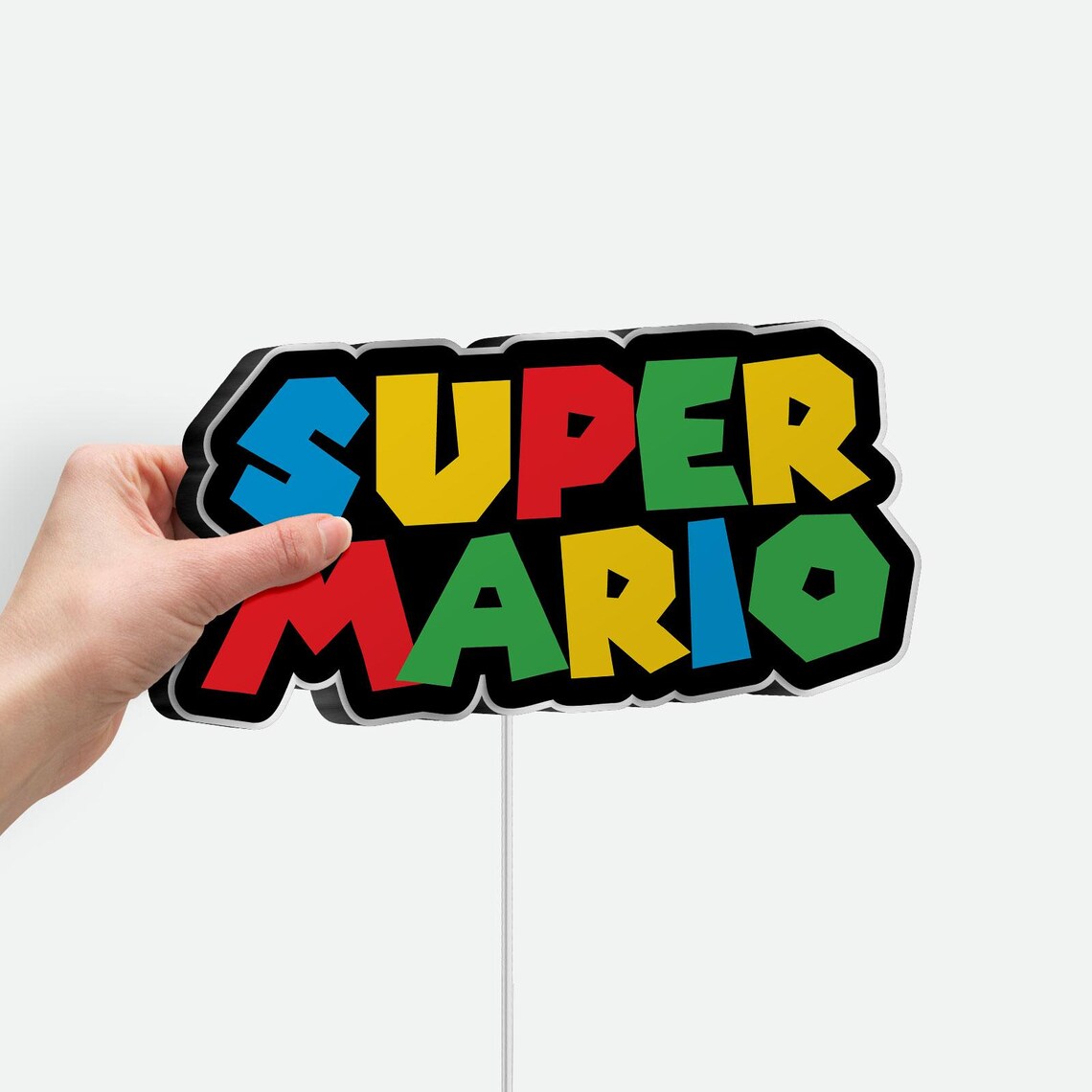 Handmade Super Mario LED Light Box, Mario 3D Illuminated Sign Lamp ...