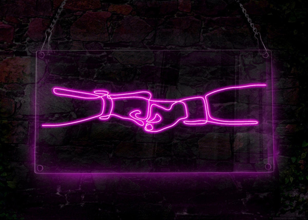 Bro Fist Bump Pound Brother Giving Punch Neon Sign Theme - Etsy