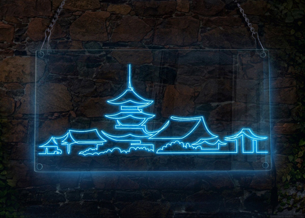 Japanese Buddhist Temple Neon Sign, Theme Handmade EL Wire Neon Light ...