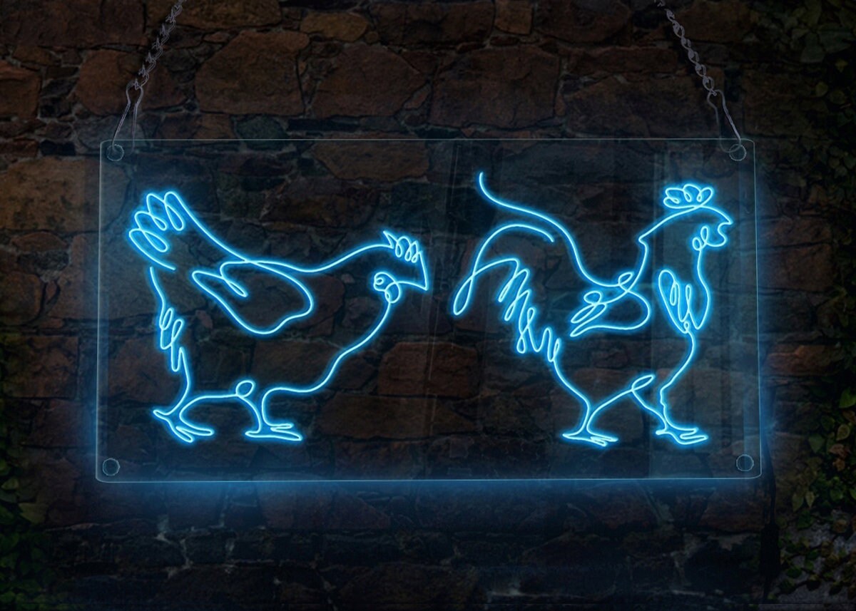 Rooster Hens Line Poultry Minimalistics Rooster Hens Line - Etsy