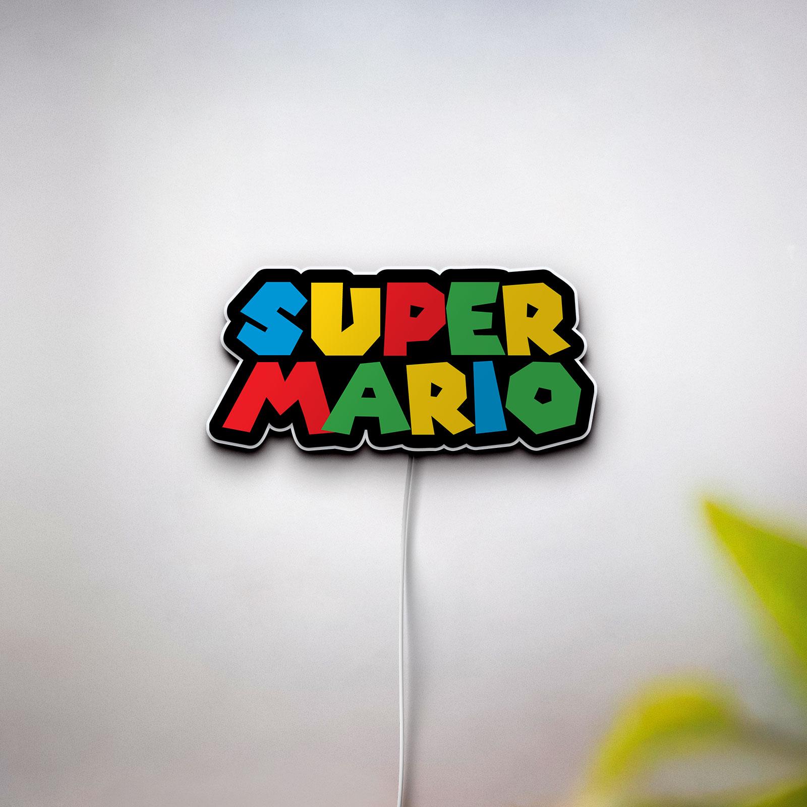 Handmade Super Mario LED Light Box, Mario 3D Illuminated Sign Lamp ...