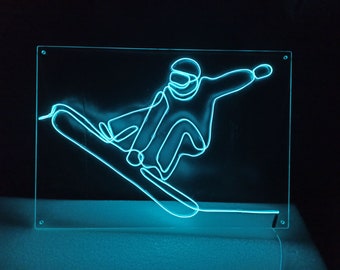 Snowboard Neon Light - Etsy