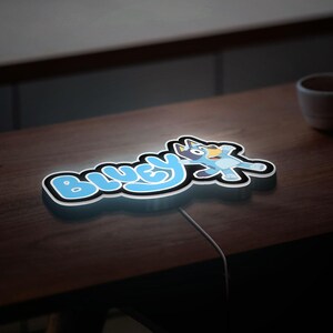 Bluey 3D Printed Sign Light, Bluey Cartoon Character LED Lamp, Creative ...