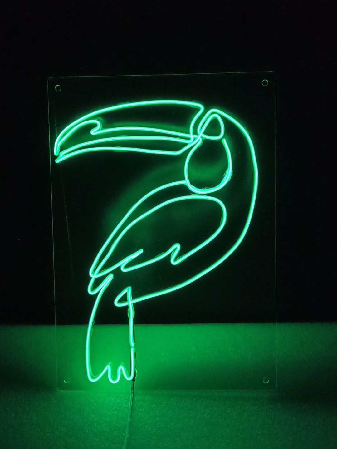 Cute Toucan Bird Big Beak Exotic Animal Mascot Neon Sign, Handmade EL ...
