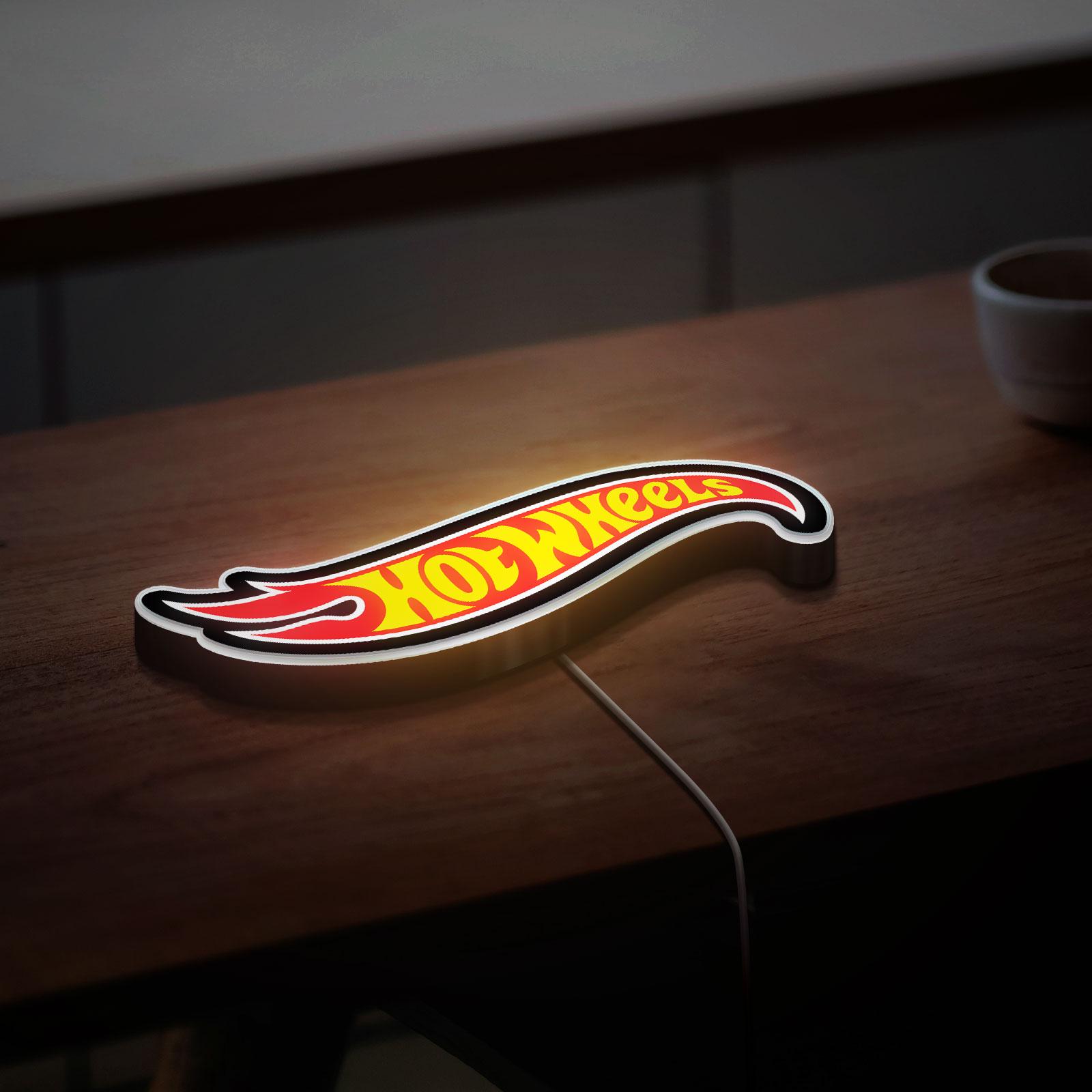 Hot Wheels Sign LED Lightbox, Toy Car Lovers Wall Art, Kid Room Decor ...