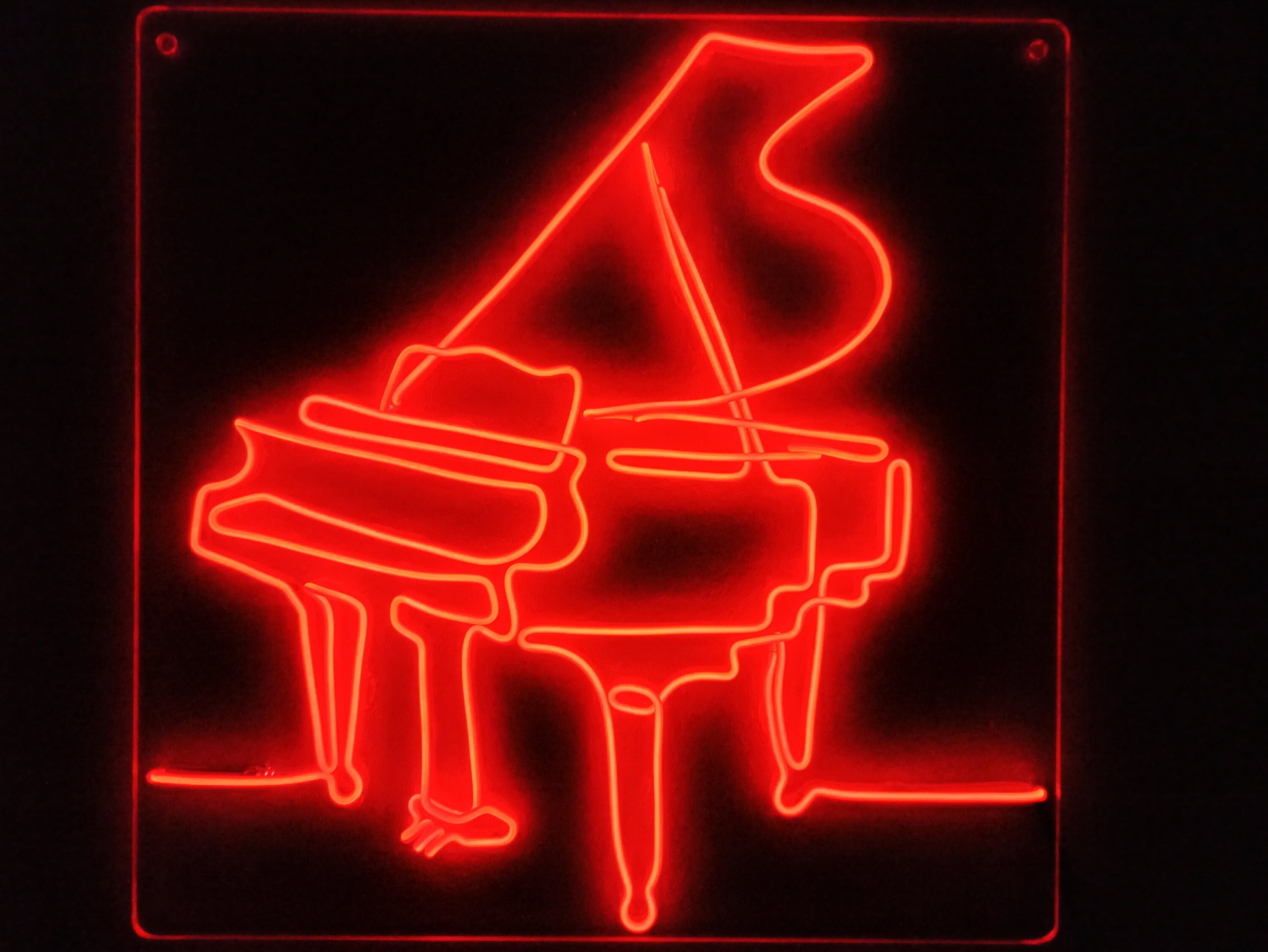 Piano Pianoforte Neon Sign, Music Theme Handmade EL Wire Neon Light ...