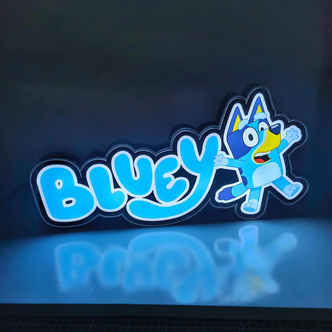 Bluey 3D Printed Sign Light, Bluey Cartoon Character LED Lamp, Creative ...