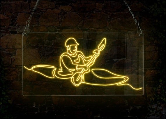 Kayak Neon Sign Kayaking Light Sign Canoe and Kayak Athlete - Etsy