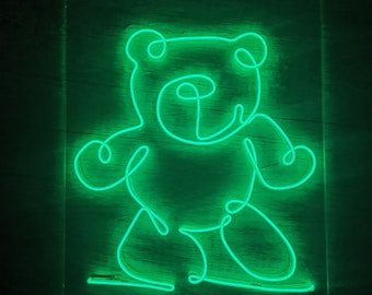 Teddy Bear Neon Sign - Etsy