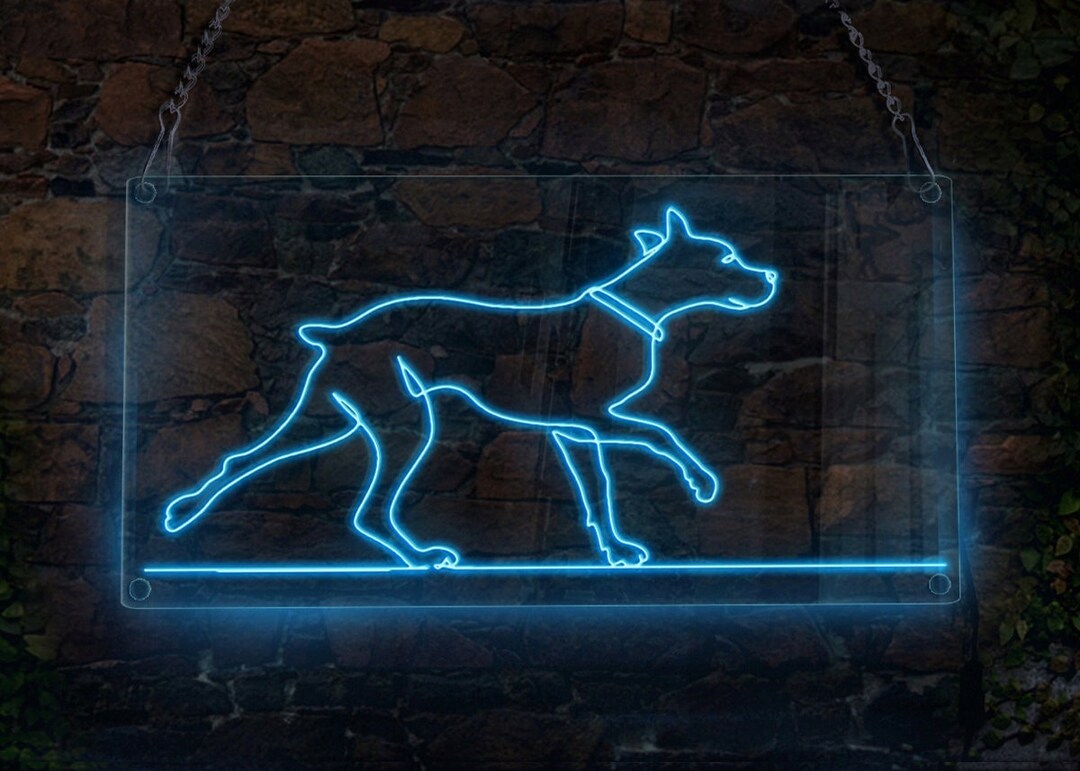 Walking Dog Pet Neon Sign, Handmade EL Wire Neon Light Sign, Home Decor ...