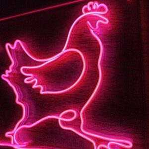 Hen Chicken Farm Eggs Neon Sign, Theme Handmade EL Wire Neon Light Sign ...