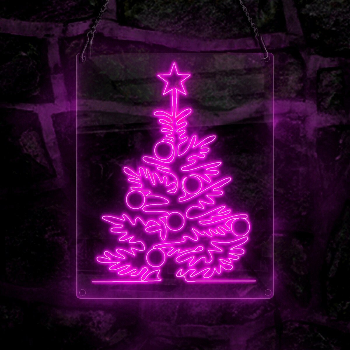 Christmas Pine Fir Tree Neon Sign Plants Theme Handmade EL - Etsy