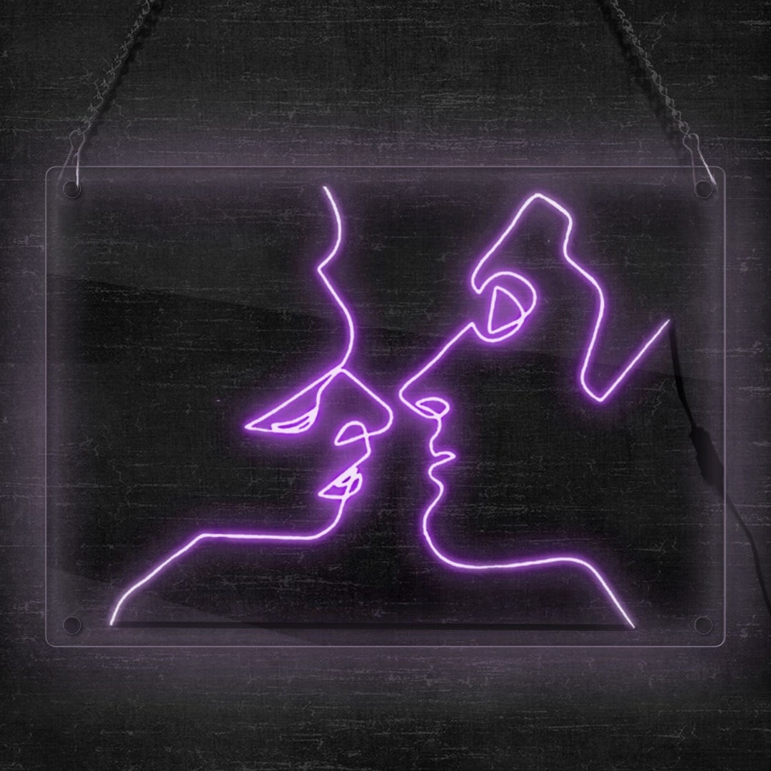Artistic Couple Kiss Neon Sign Kissing El Wire Neon Light - Etsy Australia