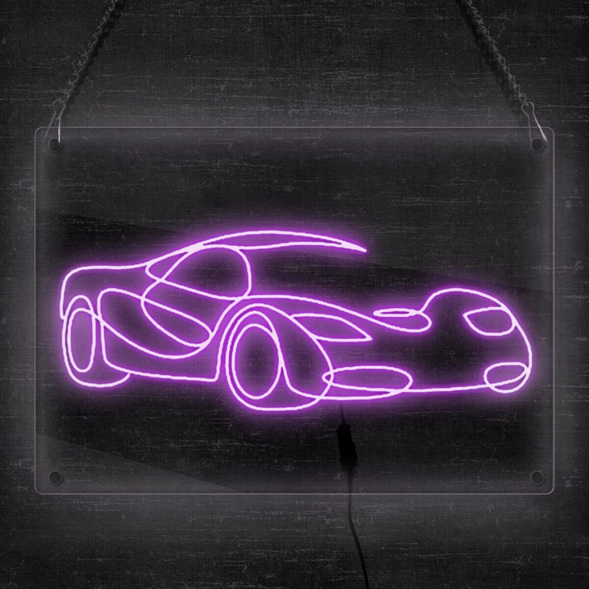 Sports Car Neon Sign Garage El Wire Neon Light Custom Car - Etsy