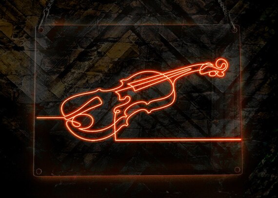 Three Quarter Violin Neon Sign Music Theme Handmade EL Wire - Etsy