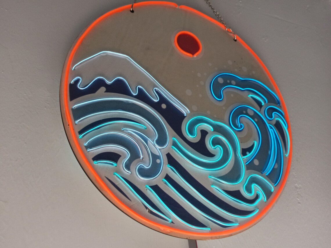 Animated Kanagawa Wave Neon Sign Dynamic Japanese Style Neon - Etsy UK