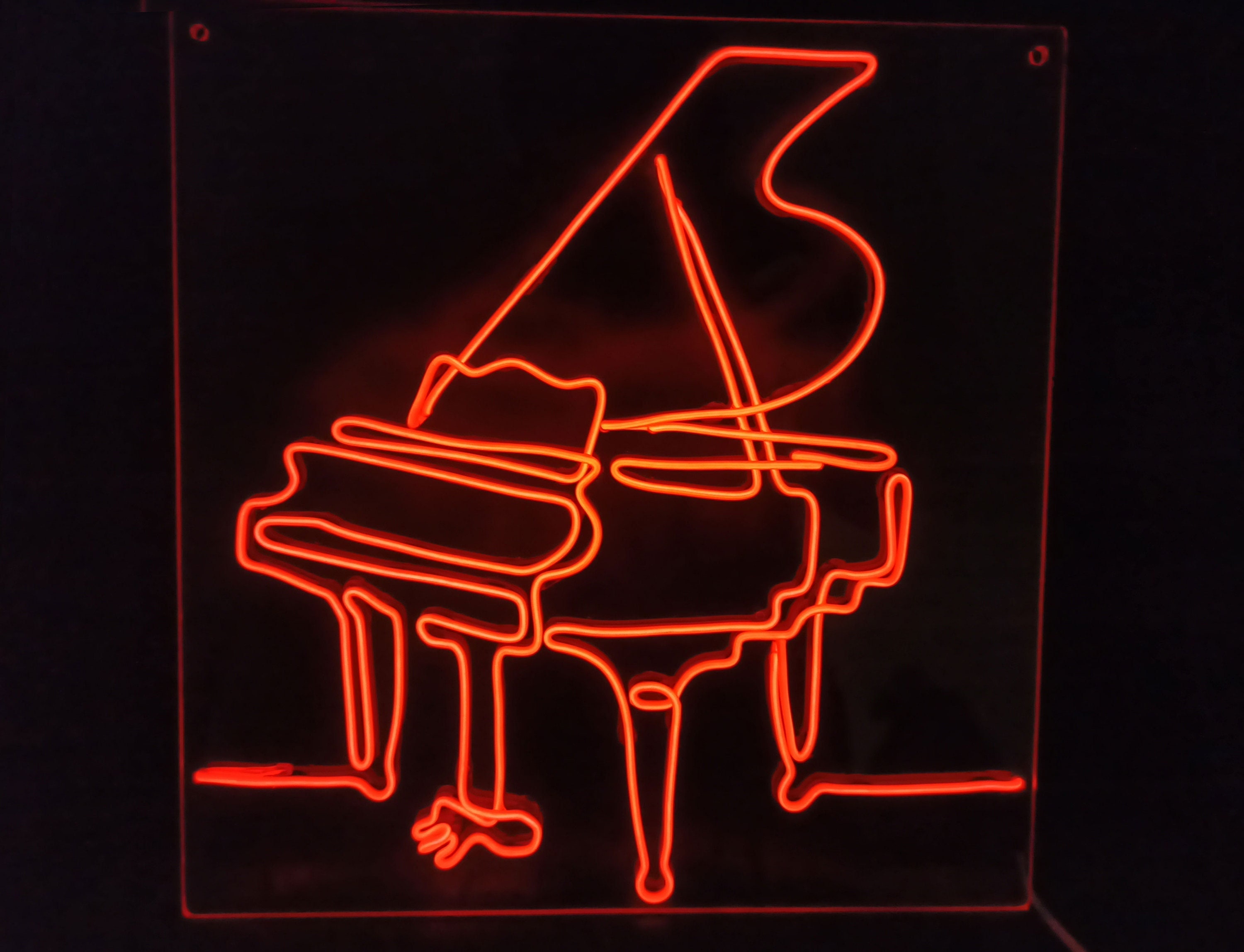 Piano Pianoforte Neon Sign, Music Theme Handmade EL Wire Neon Light ...