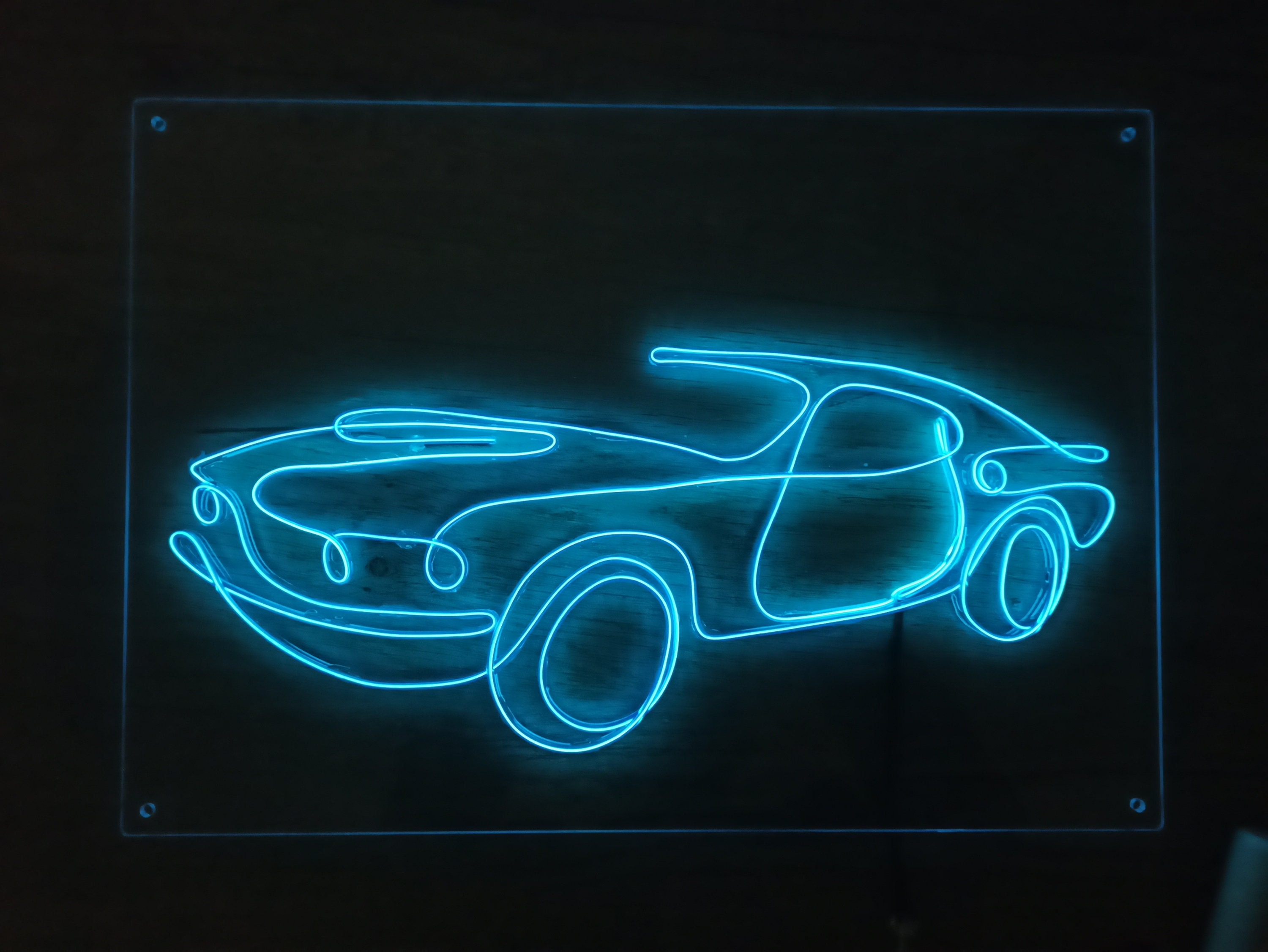 Retro Car Neon Sign, Racing Car EL Wire Neon Sign, Neon Wall Decor ...