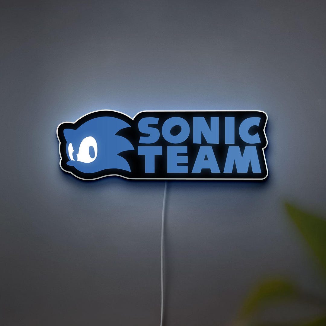 3D Printed Sonic Team Sign LED Lamp, Birthday Gift for Sonic Fans ...