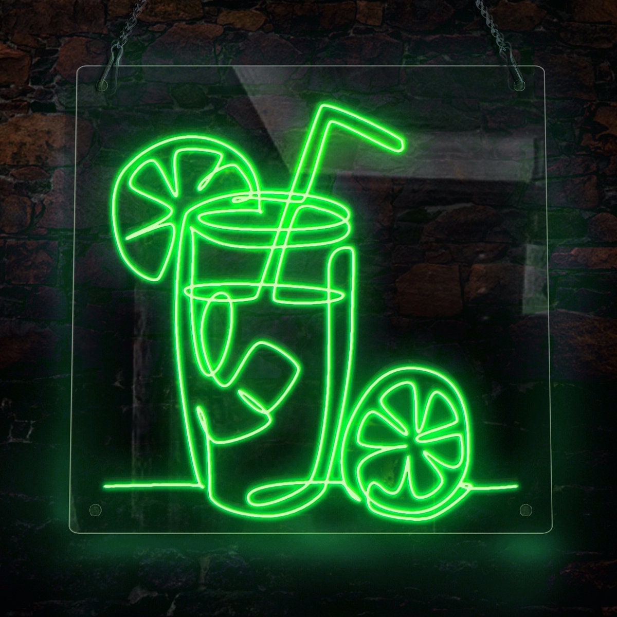Lemonade Ice Sliced Lemondrink Neon Sign, Handmade EL Wire Neon Light ...