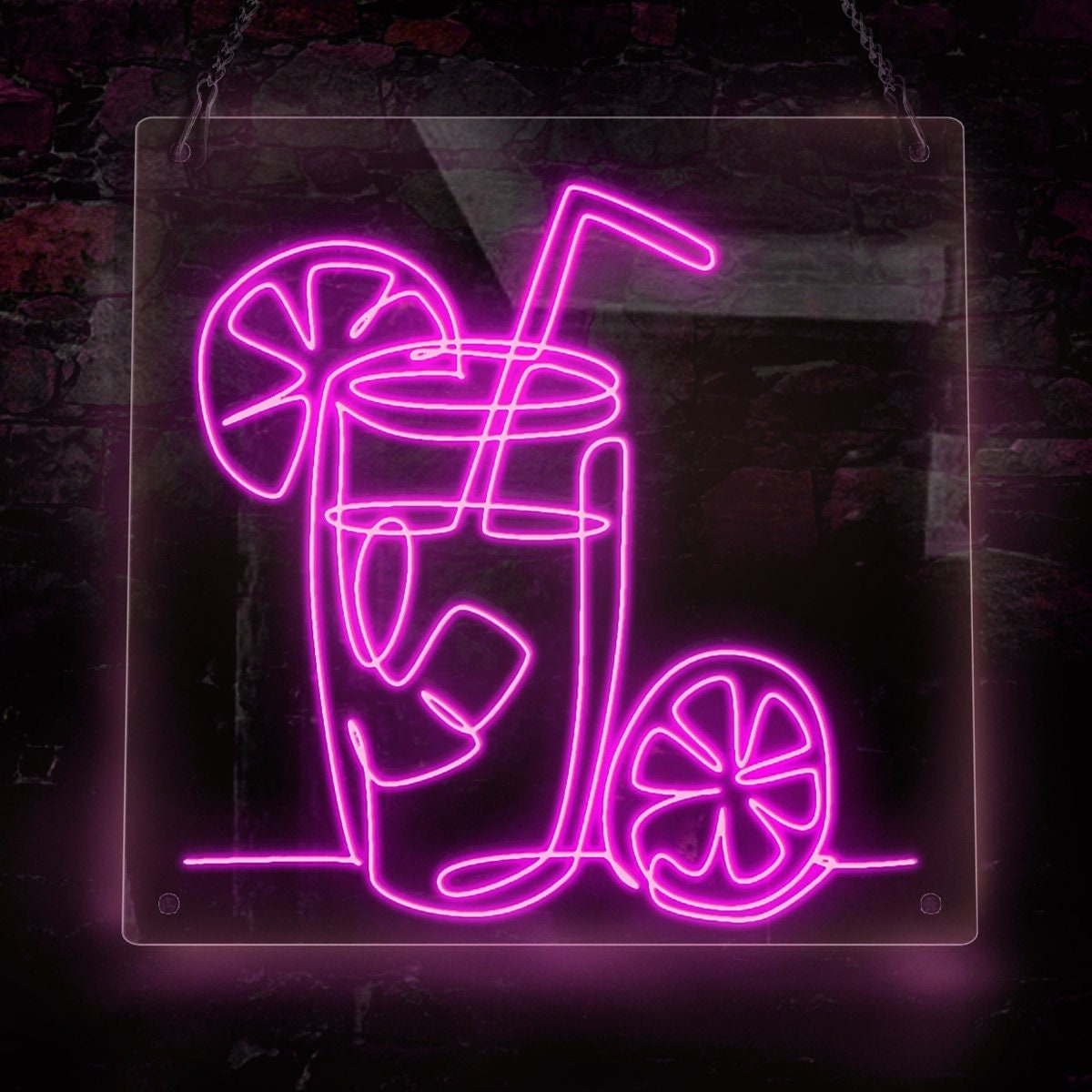 Lemonade Ice Sliced Lemondrink Neon Sign, Handmade EL Wire Neon Light ...