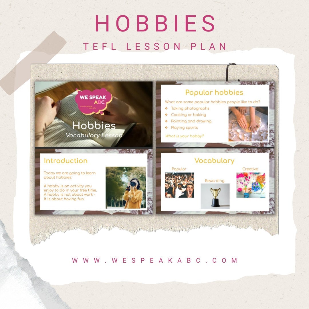ESL English Lesson Plan - Hobbies - English Online Lesson Material ...