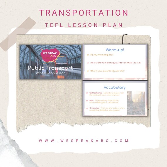 ESL English Lesson Plan Public Transportation TEFL Teach - Etsy