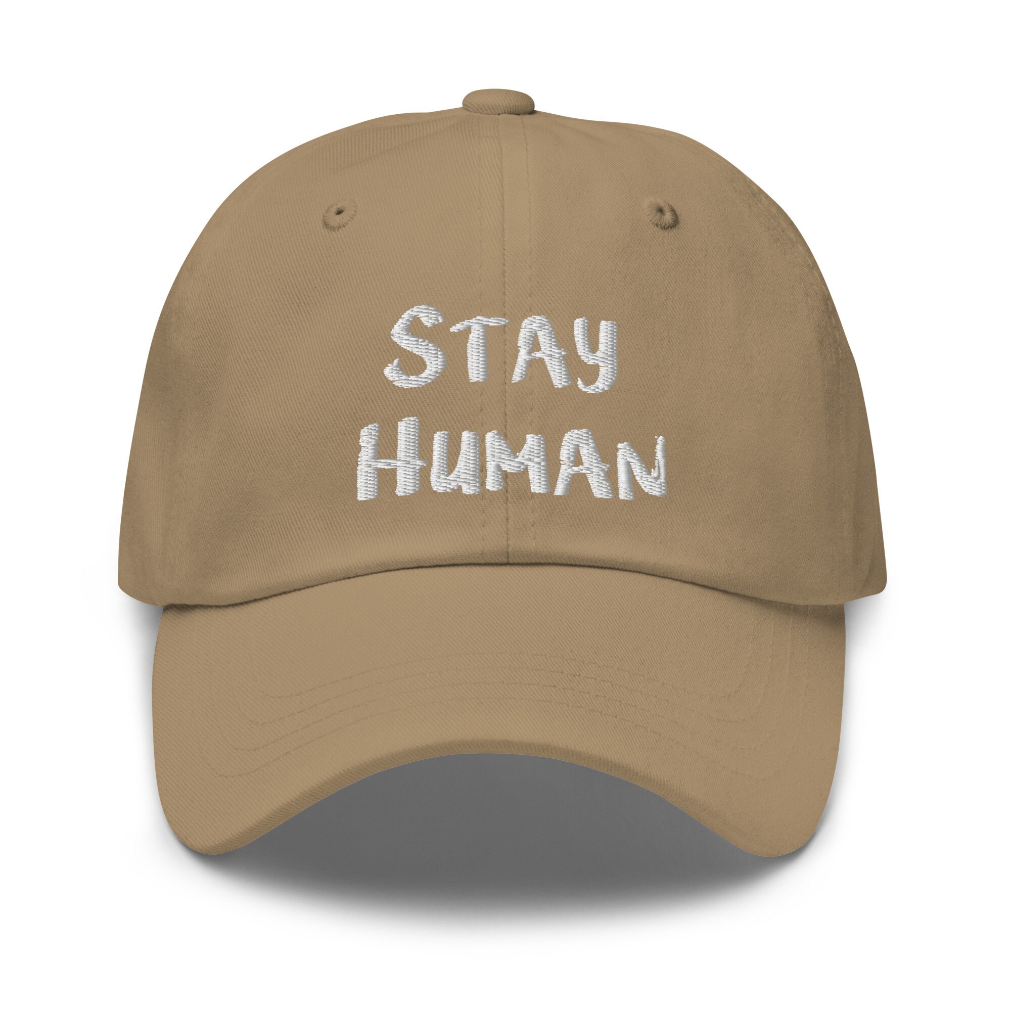Stay Human Embroidered Cotton Baseball Cap - Etsy