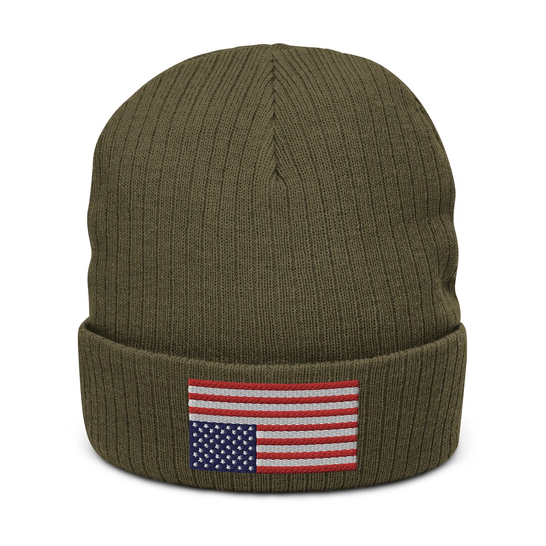Country in Distress Upside Down American Flag Ribbed Knit Beanie - Etsy